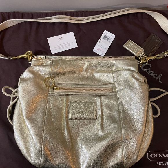 Coach bohemian luxury | Bags | Coach Poppy Metallic Gold Leather Jazzy ...